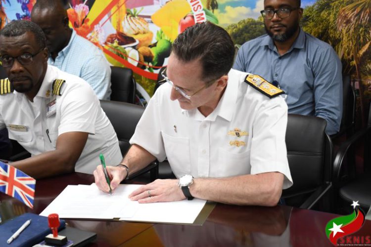 REAR ADMIRAL RHETT HATCHER SIGNS THE BILATERAL AGREEMENT – SKNIS